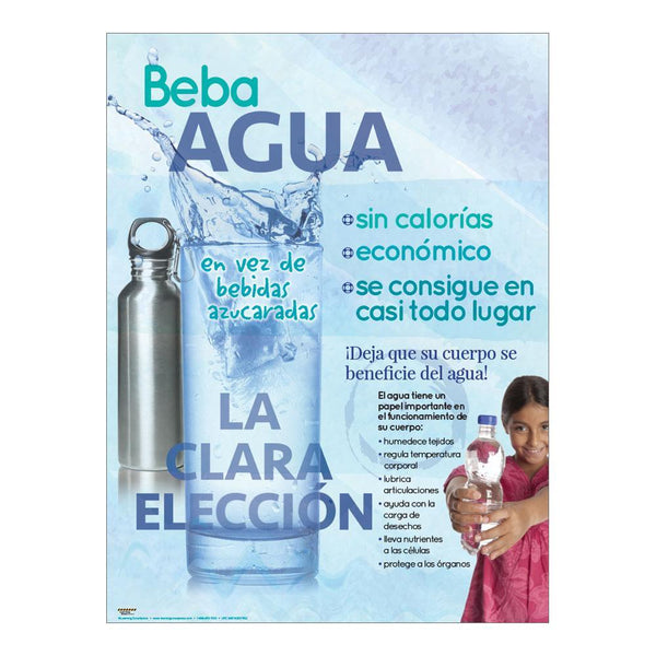 Drink Water Spanish Poster | Nutrition Education | Visualz