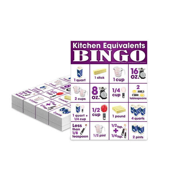 Kitchen Equivalents Bingo | Classroom Game | Visualz