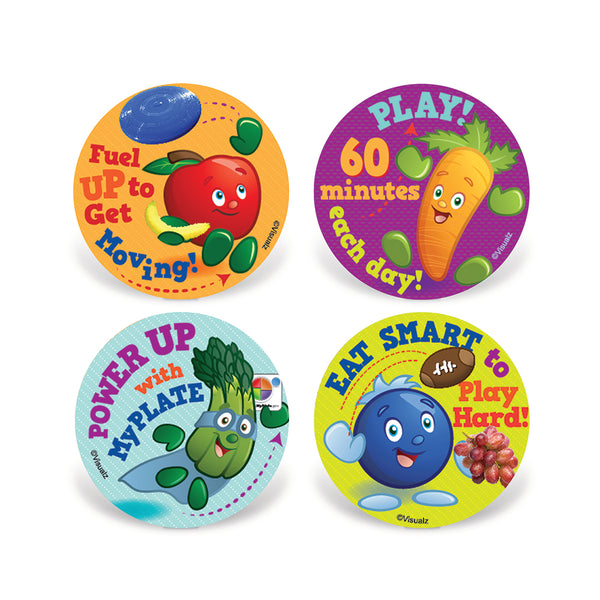 Active Kids MyPlate Stickers | Nutrition Stickers | Visualz