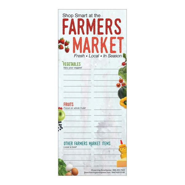 Farmers Market Shopping List Notepads | Nutrition Education | Visualz