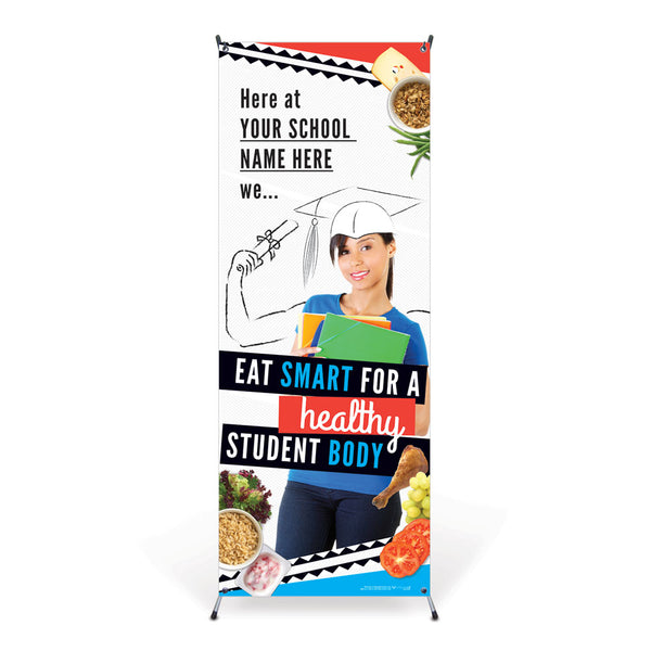 Custom Vinyl Banner: Eat Smart with Stand | Visualz